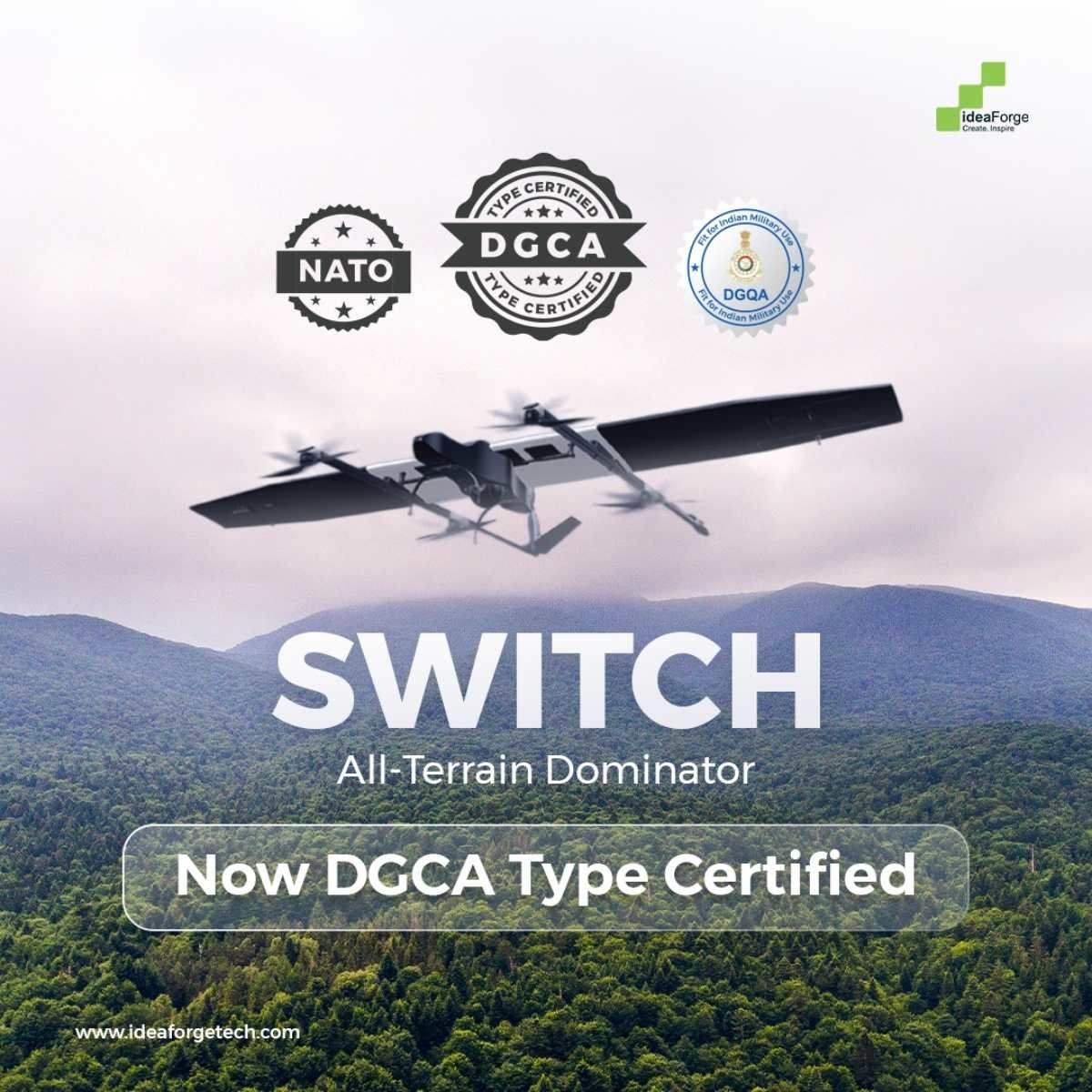 ideaForge SWITCH UAV Receives DGCA Type Certification, Bringing ...